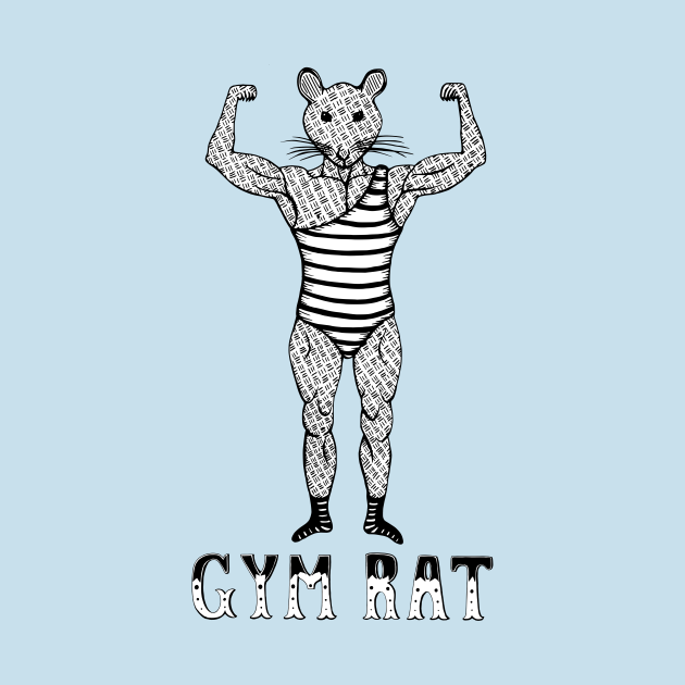 Strongman Bodybuilder Gym Rat - Black & White - Gym Rat - T-Shirt ...