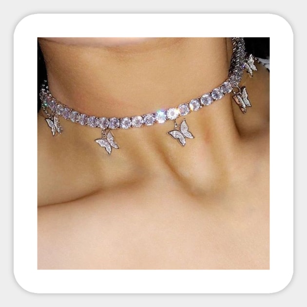 Tennis Chain Choker Necklace - Tennis Chain Choker Necklace - Sticker ...