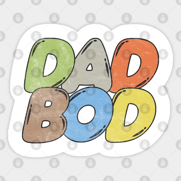 Dad Bod /// 80s Style Faded Funny Retro Design - Dad Birthday - Sticker ...