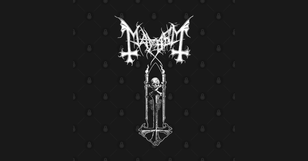 Mayhem Black Metal Skeletal Cross Gothic Symbol - Mayhem - T-Shirt ...