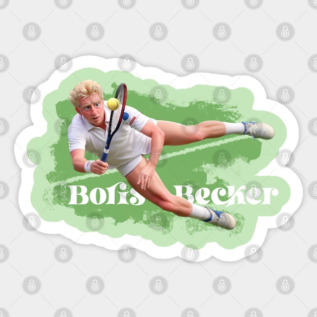 Boris Becker cartoon - Tennis - Sticker | TeePublic