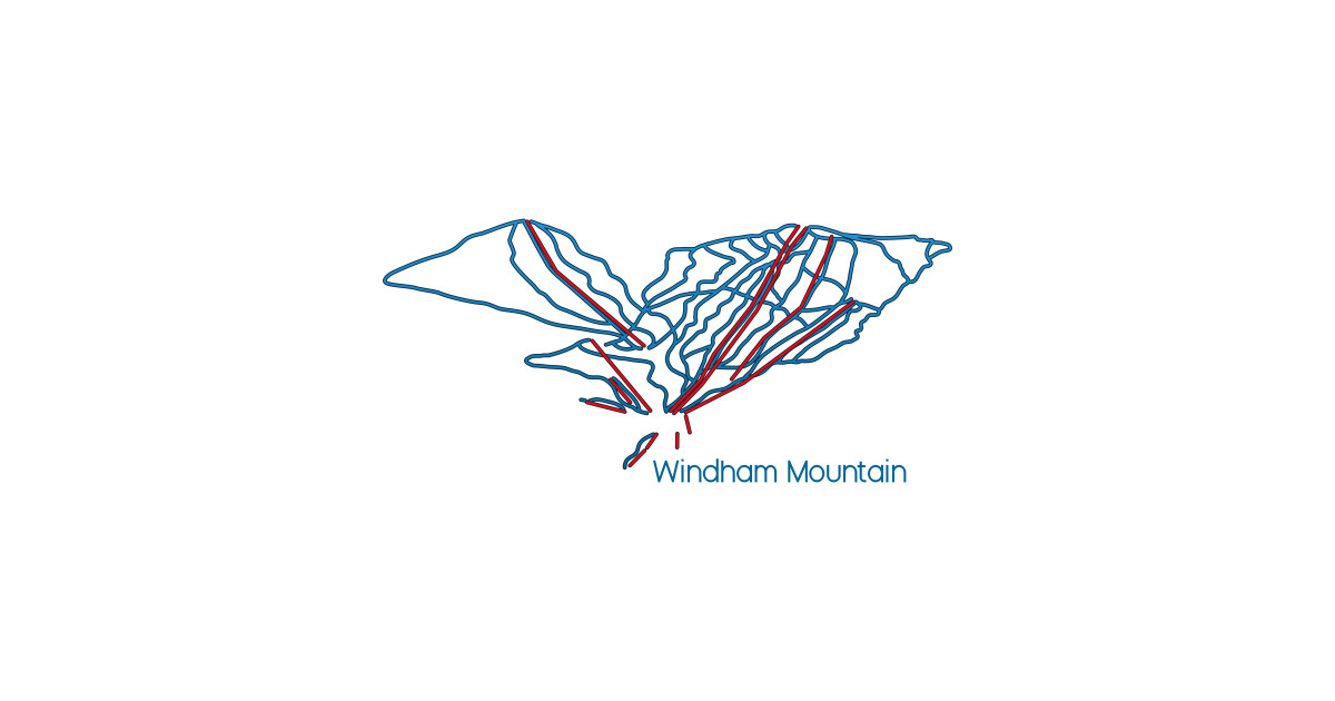 Windham Mountain Trail Map - Skiing - T-Shirt | TeePublic