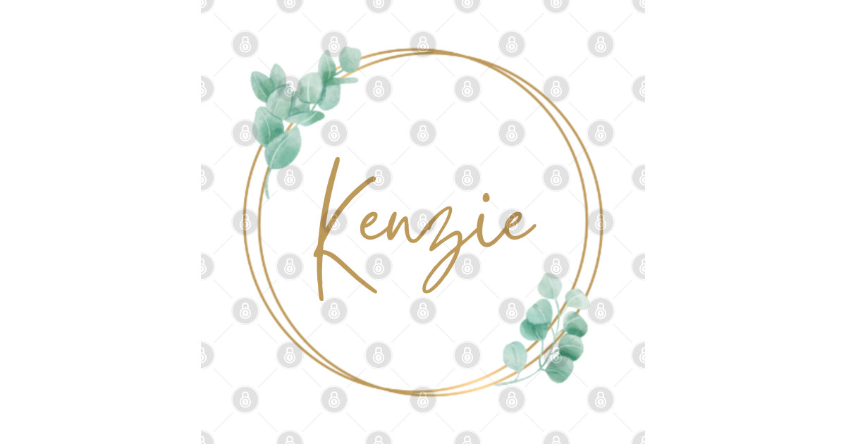 Wedding Leaf Circle Border Kenzie Name Label - Wedding Leaf Circle ...