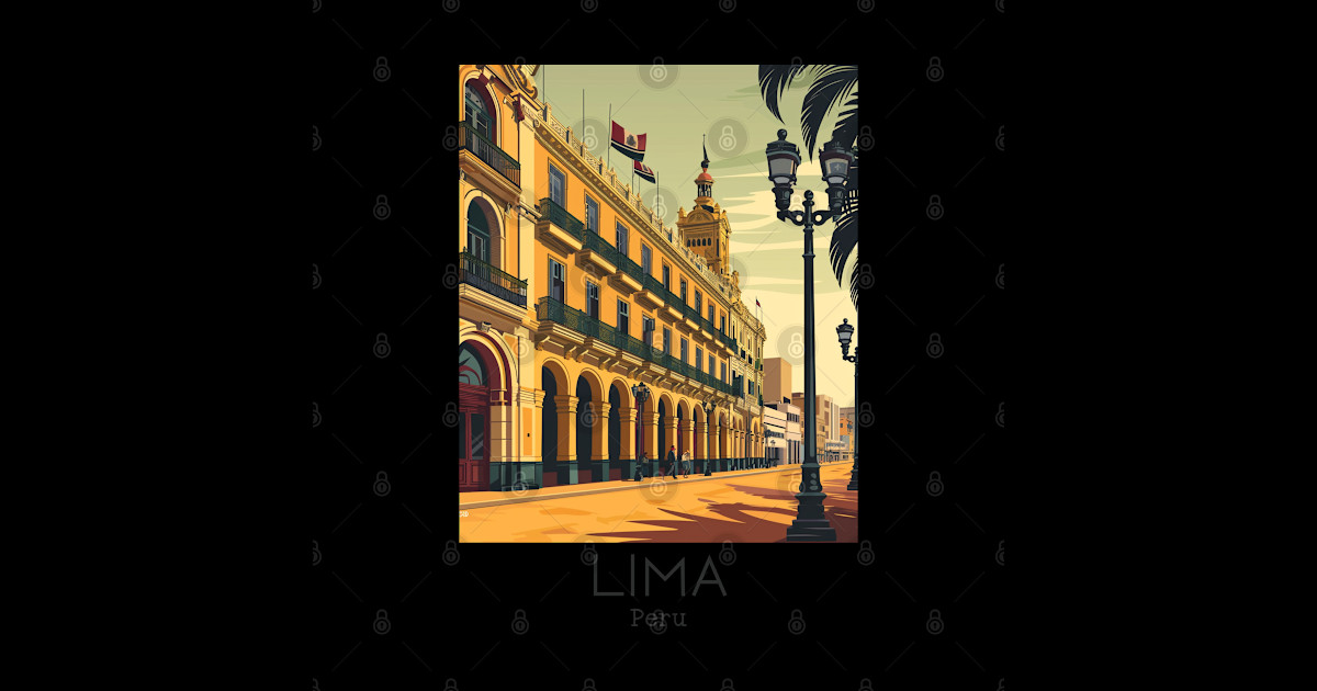 A Vintage Travel Illustration of Lima - Peru - Lima - Sticker | TeePublic