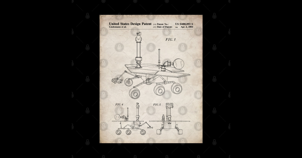 Nasa Mars Rover Patent - Mars Exploration Rover Art - Antique - Nasa ...