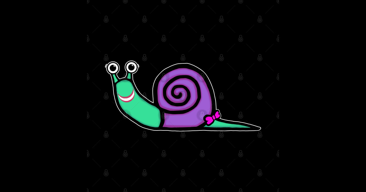 Smiley Girl Snail - Snail - Sticker | TeePublic