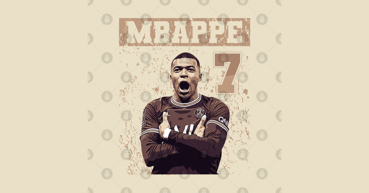 Mbappe 7 | Brown vintage - Mbappe - T-Shirt | TeePublic