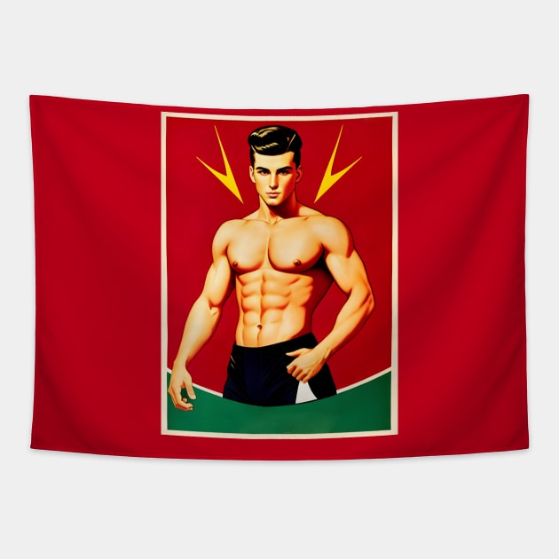 Soviet Style Propaganda Homoerotic Art Gay Tapestry Teepublic