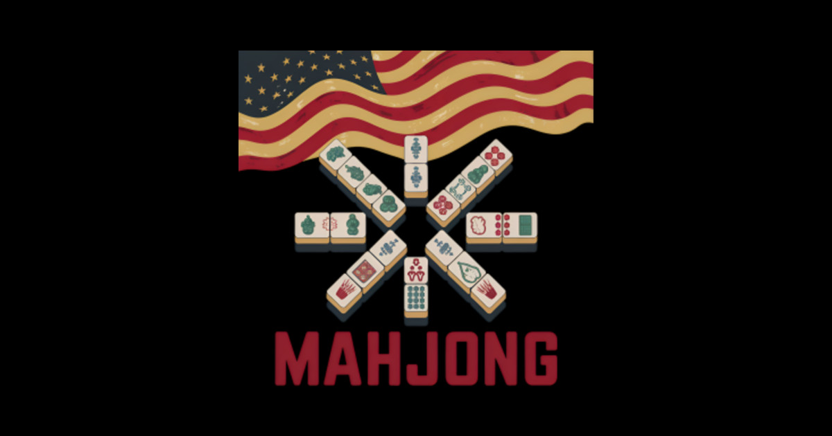 Usa Flag Mahjong Tile Game Mahjong Player Fold - Game Mahjong Player ...