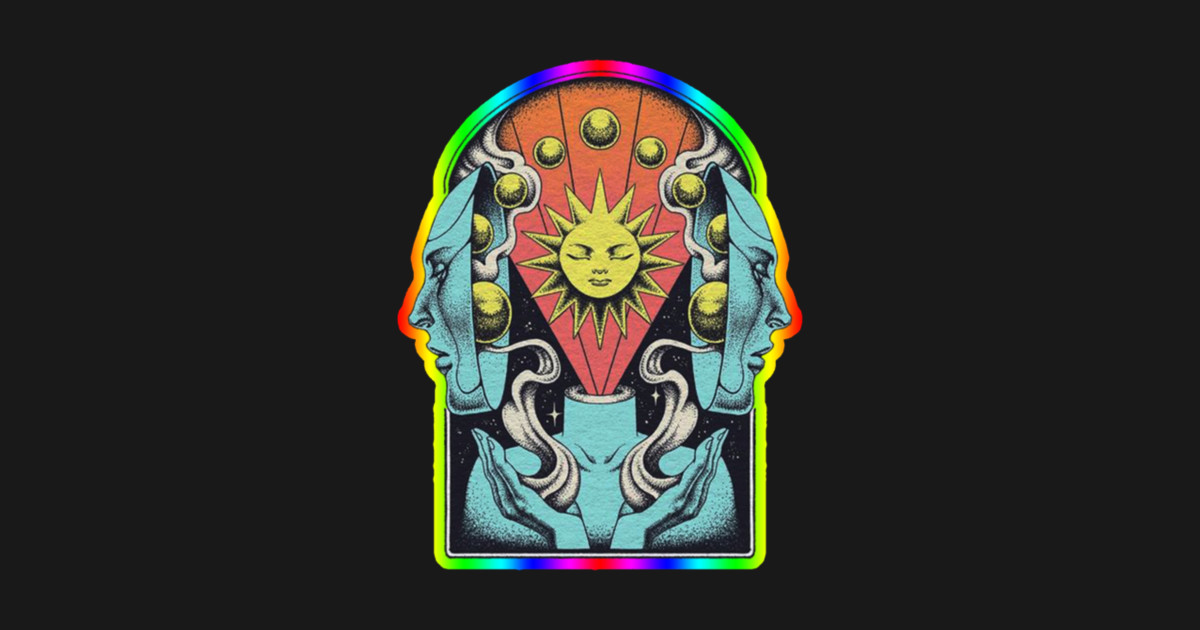 trippy sun and moon - Trippy Sun And Moon - T-Shirt | TeePublic