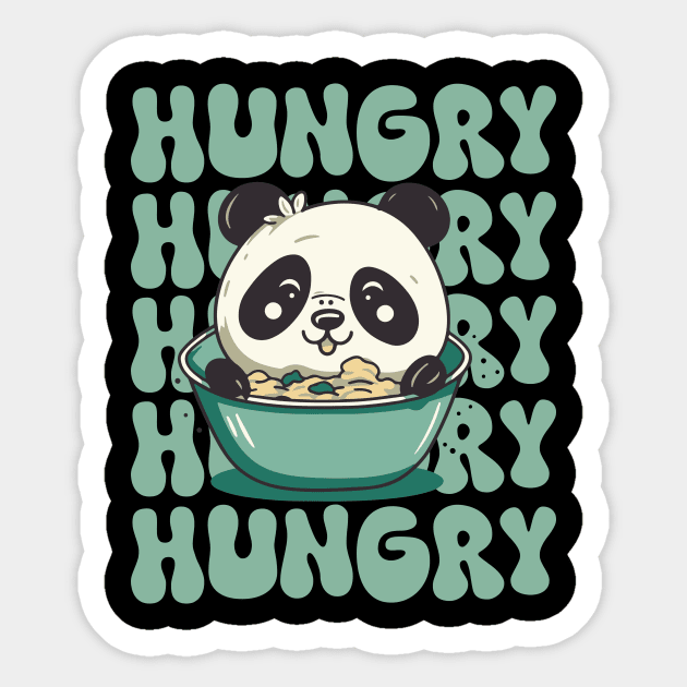 Hungry cute panda - Hungry Panda - Sticker | TeePublic