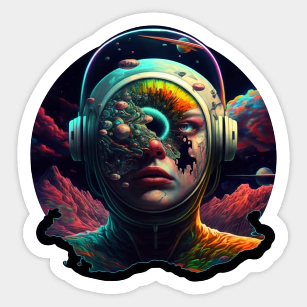 Astronaut|Trippy|Dark| - Trippy - Sticker | TeePublic