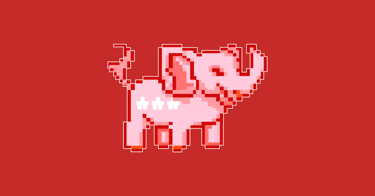 Republican Elephant Pixel Art Political - Republican - T-Shirt | TeePublic
