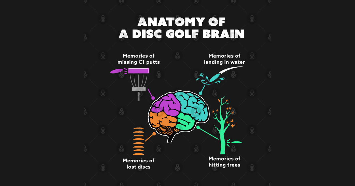 Anatomy of a Disc Golf Brain - Disc Golf - T-Shirt | TeePublic
