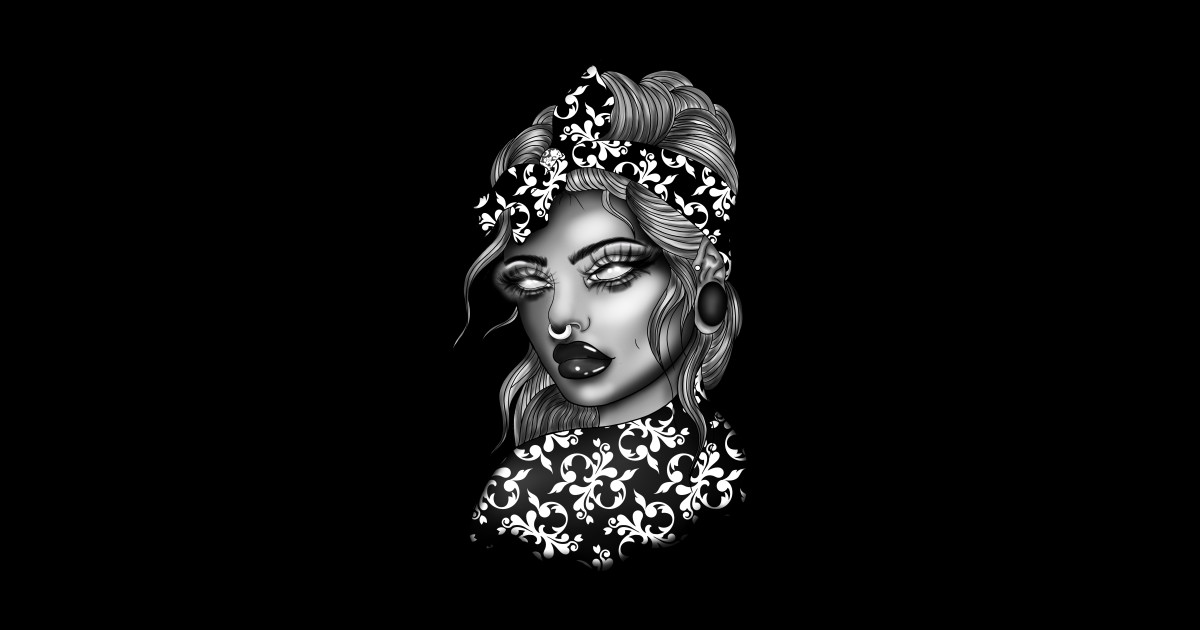Victorian PinUp Girl - Dark - Posters and Art Prints | TeePublic