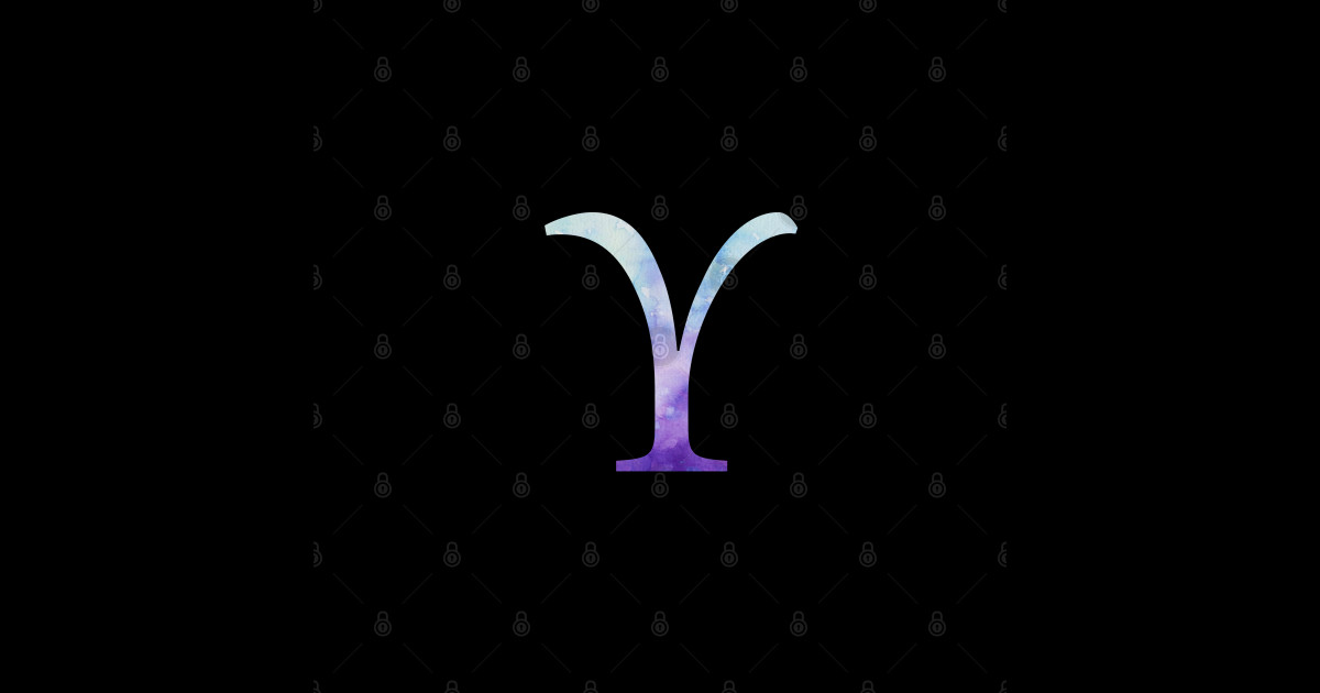 Blue Upsilon Watercolor Letter - Watercolor - Sticker | TeePublic