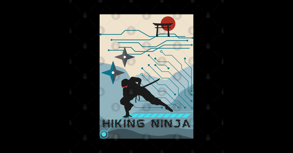Hiking Ninja - Funny Ninja - Funny Ninja - Sticker | TeePublic