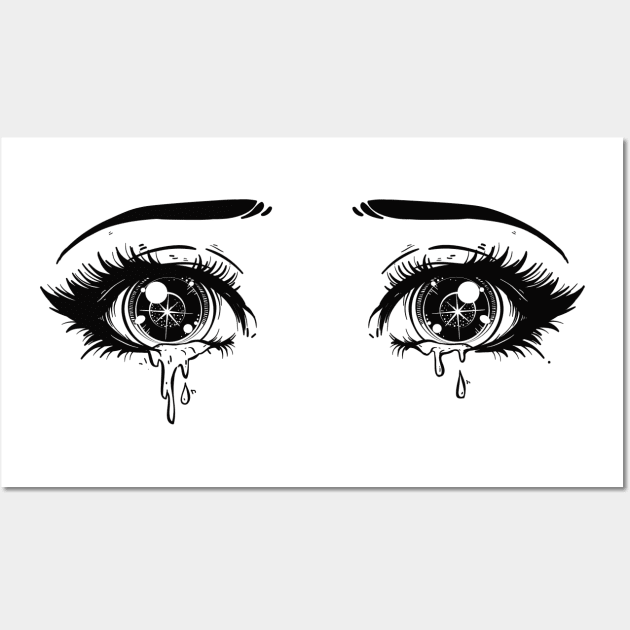 how to draw anime eyes crying