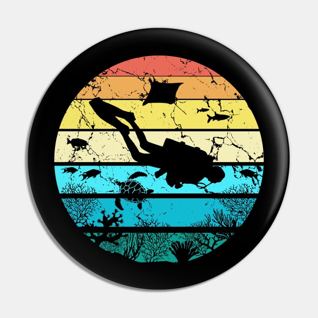 Vintage Retro Scuba Diving - Scuba Diving - Pin | TeePublic