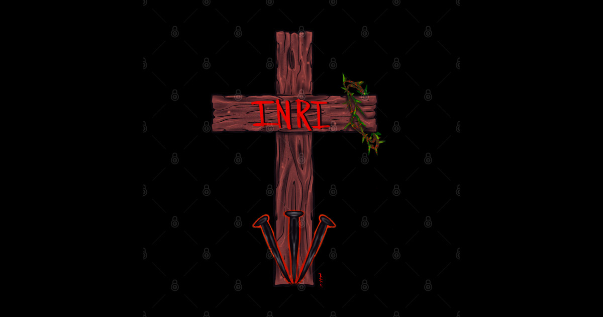 Wooden cross - Wooden Cross - Sticker | TeePublic