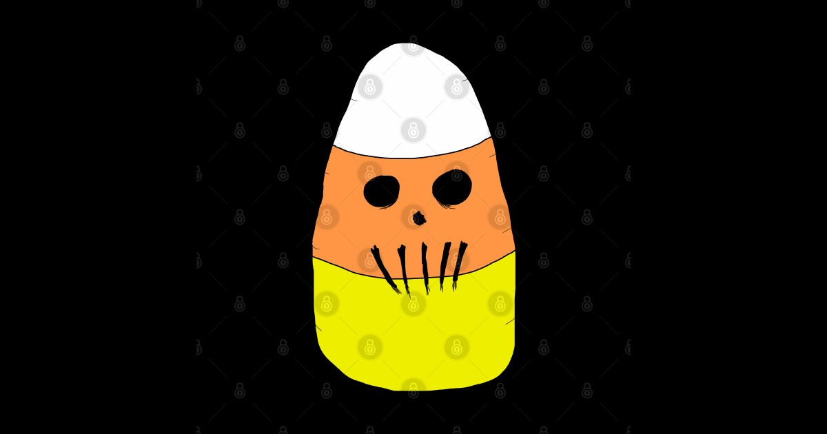 Candy Corn Skull Face - Candy Corn Lover - Sticker | TeePublic