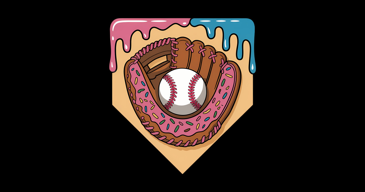 Baseball Drip Boys Ice Cream Cone Drip Baseball - Baseball - Sticker ...