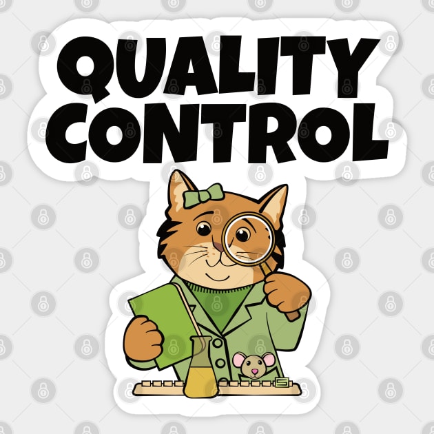 Quality Control Lab Cat and Mouse - Quality Control Inspector - Sticker ...
