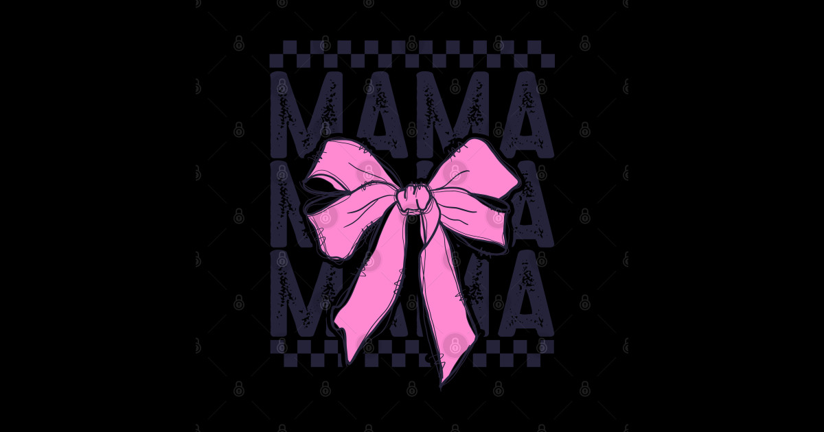Retro Checkered Mama Coquette Bow Mama Floral Mothers Day - Retro ...