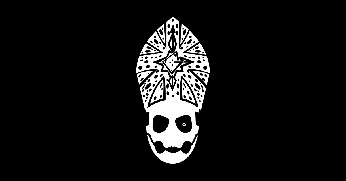 Mask and Miters Papa Copia (White) - Papa Emeritus Iv - Sticker | TeePublic