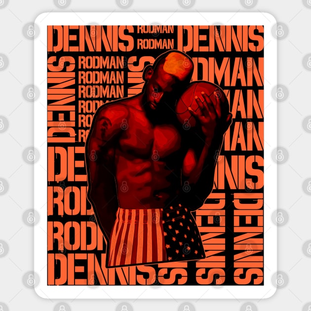 Dennis Rodman / Iconic photos // Illustration - Dennis Rodman - Sticker ...