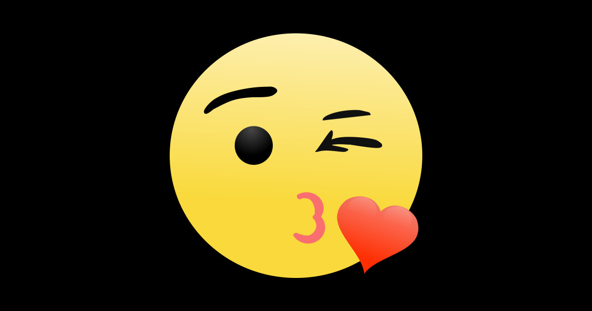 Kiss Emoji - Emoji - Sticker | TeePublic