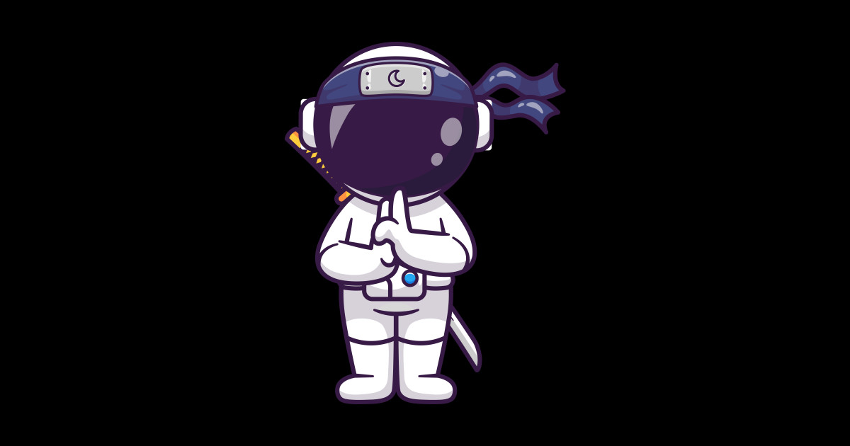 Cute Astronaut Ninja Standing Cartoon - Cute Astronaut Ninja Standing ...