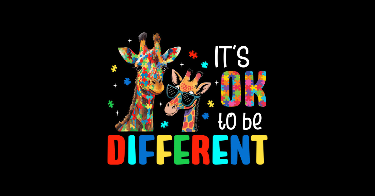 It's OK to Be Different Autism Awareness Giraffe Puzzle - Autism ...