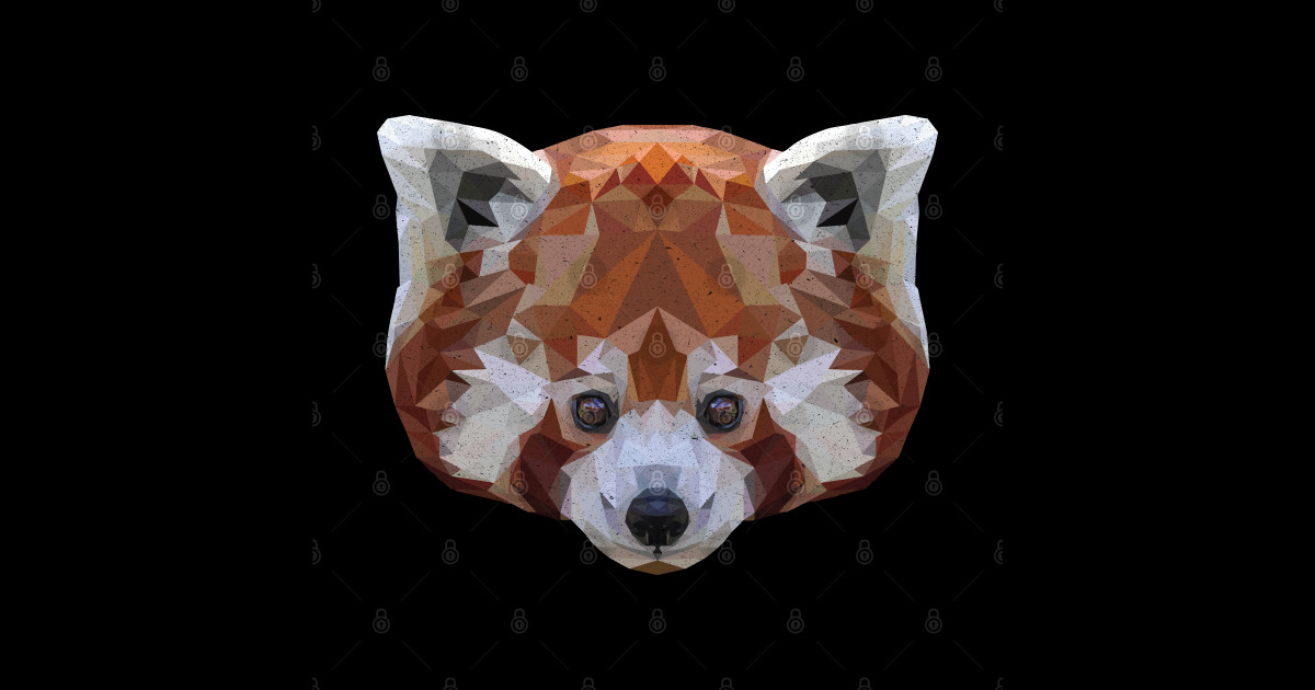 Geometric Red Panda Cute Print - Red Panda Lover - Sticker | TeePublic