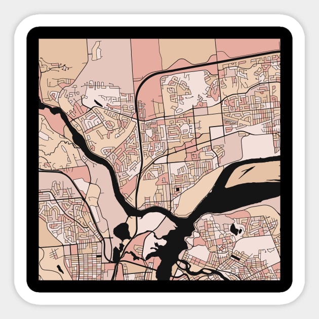 Gatineau Map Pattern in Soft Pink Pastels - Gatineau Map - Sticker ...