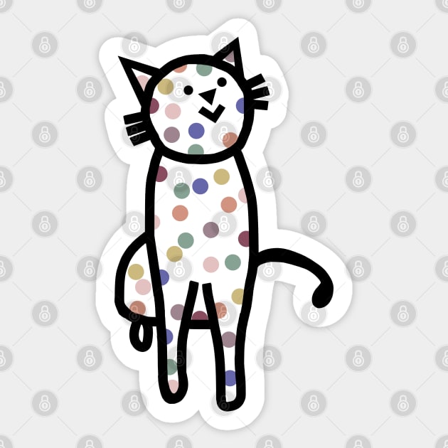 Multi Colored Spotty Cat - Cat - Sticker | TeePublic