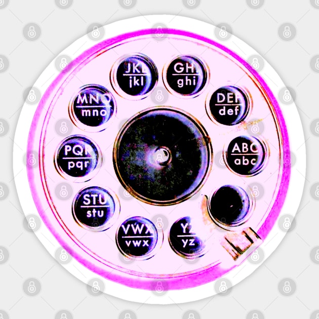 Retro Phone, Pink Vintage Dial Phone - Retro Phone - Sticker | TeePublic