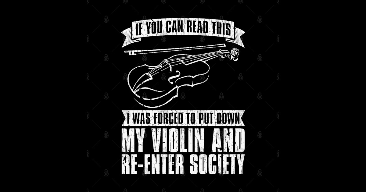 Vintage My Violin And Society Violin Player Design - Violin - Sticker ...
