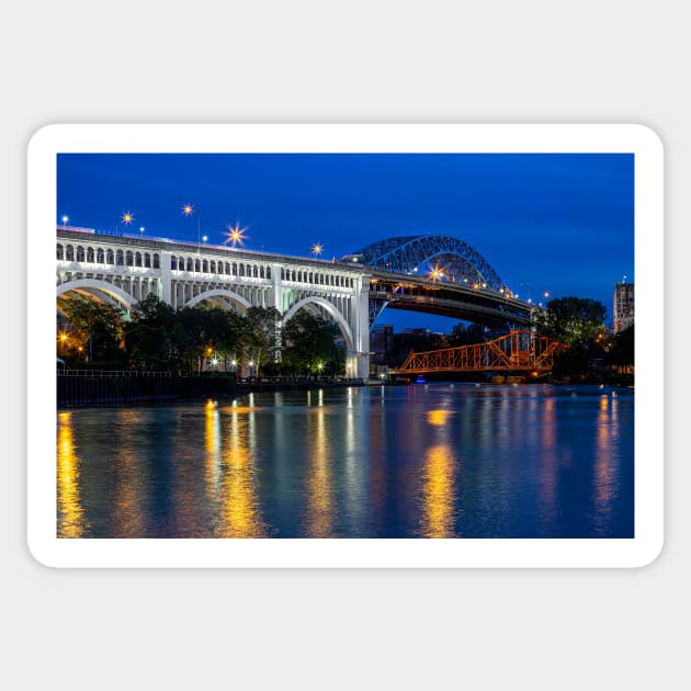 Cleveland Colored Bridges - Colored Bridges - Sticker | TeePublic