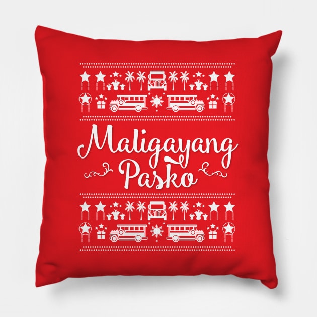 Maligayang Pasko Red Version - Christmas - Pillow | TeePublic