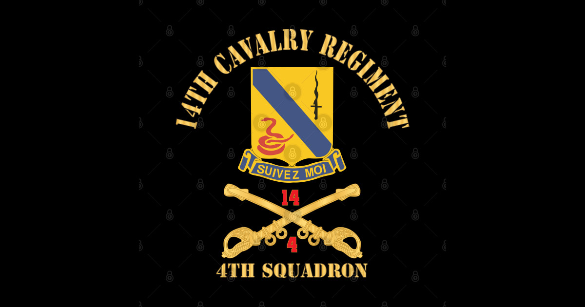 Army - 14th Cavalry Regiment w Cav Br - 4th Squadron - Red Txt X 300 ...