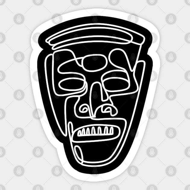 Mask Line Drawing - Mask Design - Sticker | TeePublic