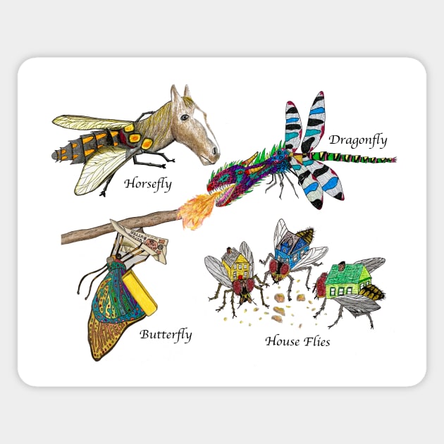 Common Flies - Insect - Sticker | TeePublic