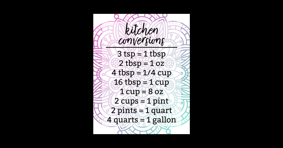 Cooking Conversions | Mandala - Cooking - Sticker | TeePublic