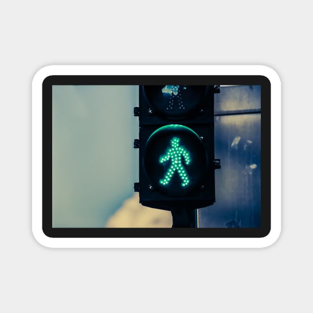 Traffic light with pedestrian green symbol - Traffic - Magnet | TeePublic