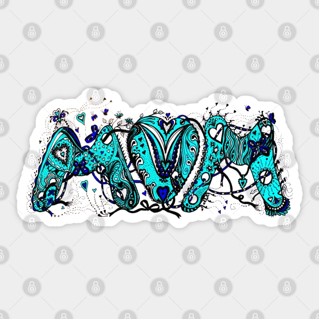 Mum Coloured Aussie Tangle 2 Transparent Background - Mum - Sticker ...