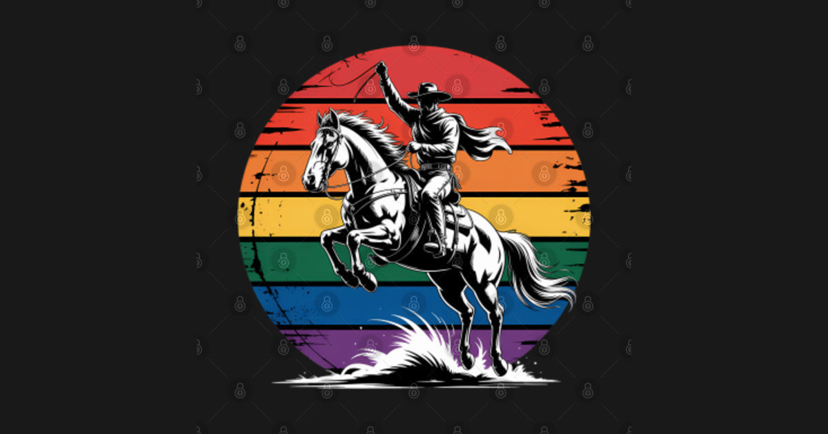 Western Cowboy Pride Flag LGBT Rainbow Ally - Western Cowboy Pride Flag ...