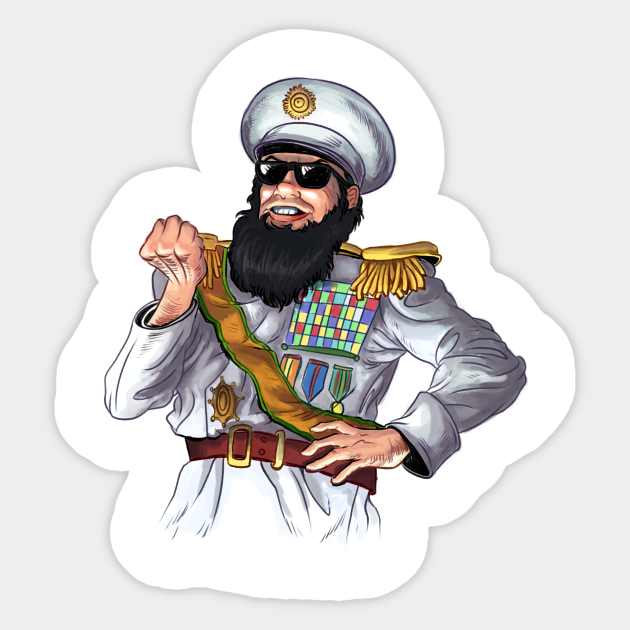 General Aladeen - Sacha Baron Cohen - Sticker | TeePublic