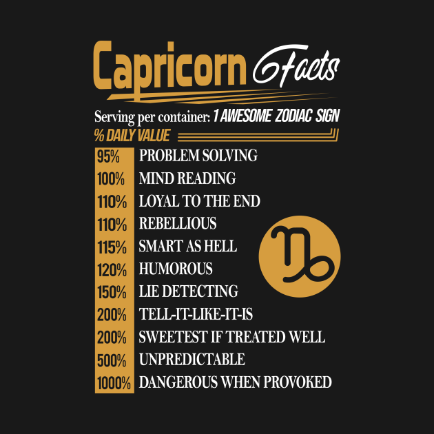 Capricorn Facts Capricorn Facts T Shirt Teepublic