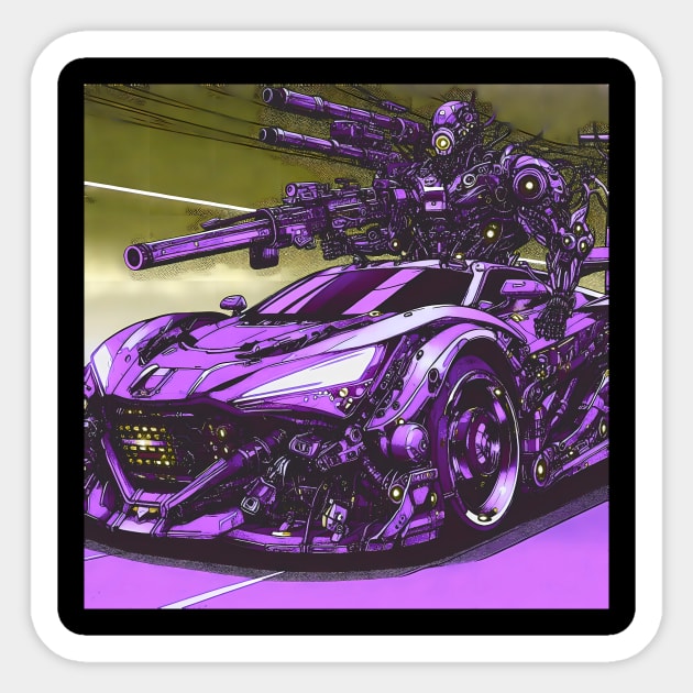 Cyborg Car - Cyborg - Sticker | TeePublic